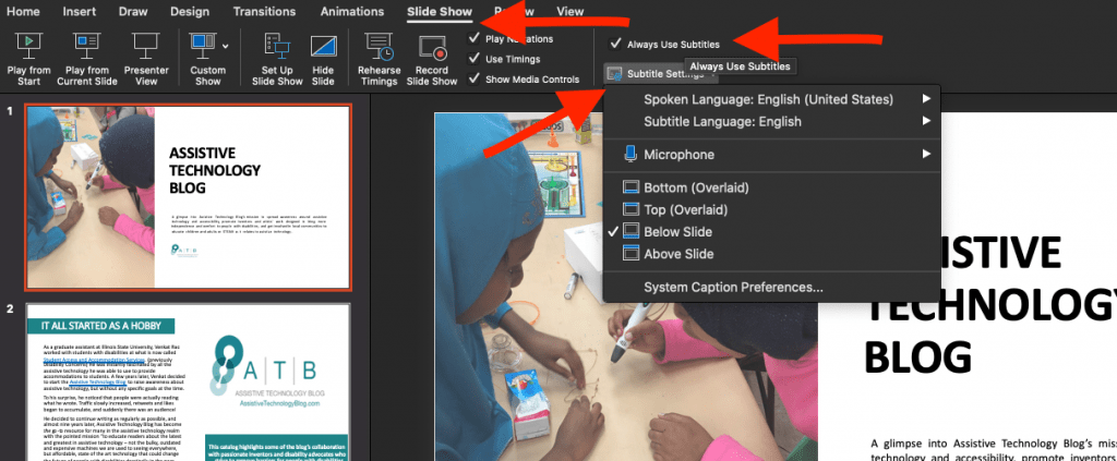 Generating Real Time Captions Using Microsoft Power Point | Assistive ...